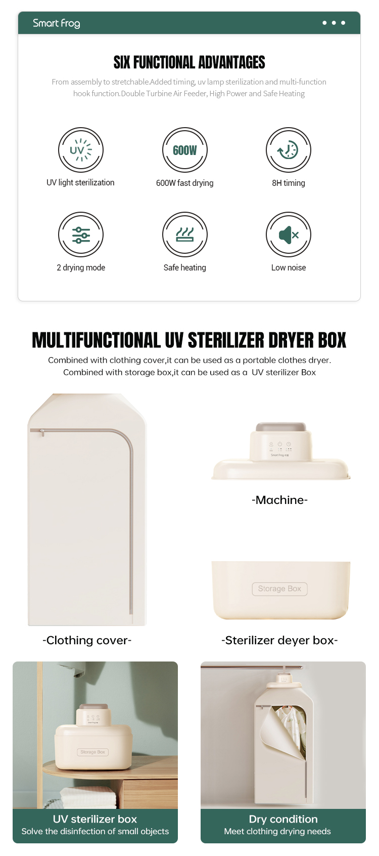 Electric Portable Clothes Dryer UV Sterilizer Box Clothing Styler - Buy ...