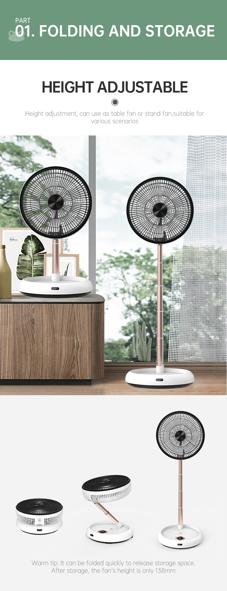 12 Inches Table Floor Telescopic Portable Foldaway Fan - Buy Foldaway ...